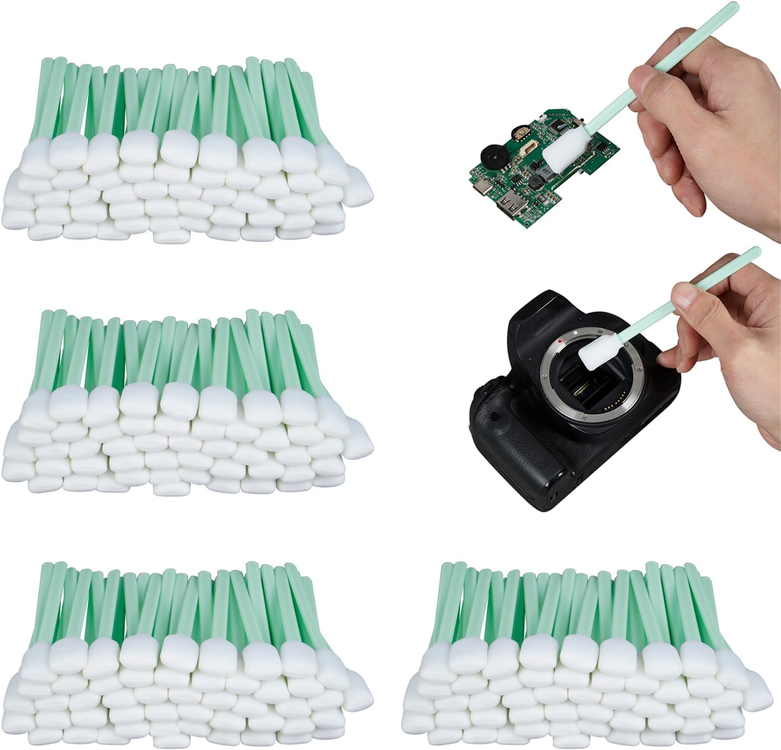 200pcs 5.1" Foam Cleaning Swab Sticks,Foam Tip Cleaning Swabs, DFENG ...