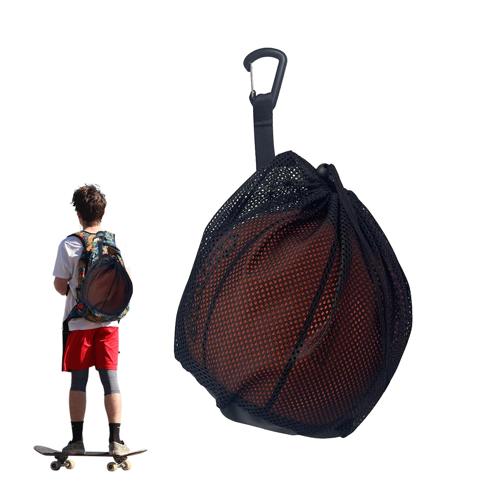 Yaclonq Ball Bag, Ball Net 1 Ball Basketball Bag, Backpack Portable ...