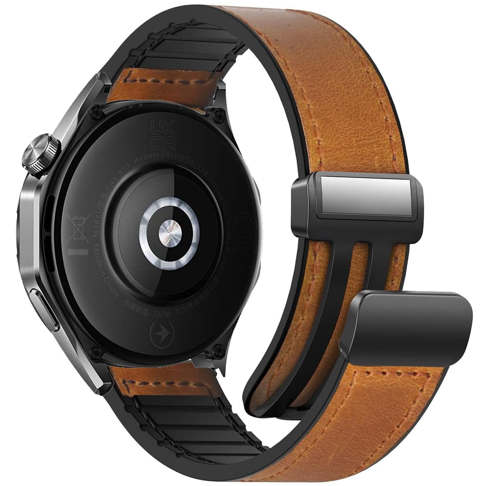 Newentor 22mm Leather Watch Strap Compatible with Huawei GT4 46mm/GT3 ...