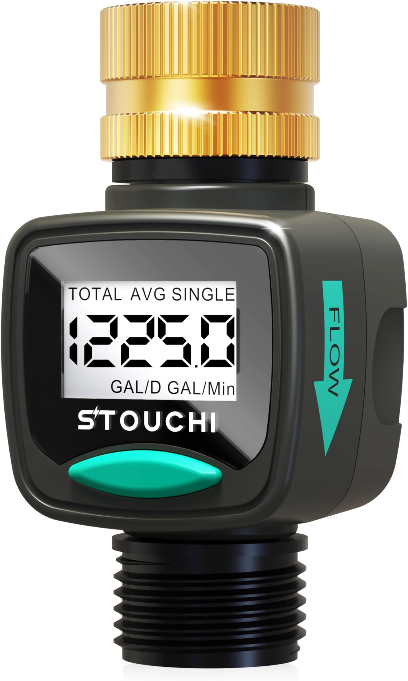 Amazon.com: Stouchi Water Flow Meter with Brass Inlet GPM for Garden ...
