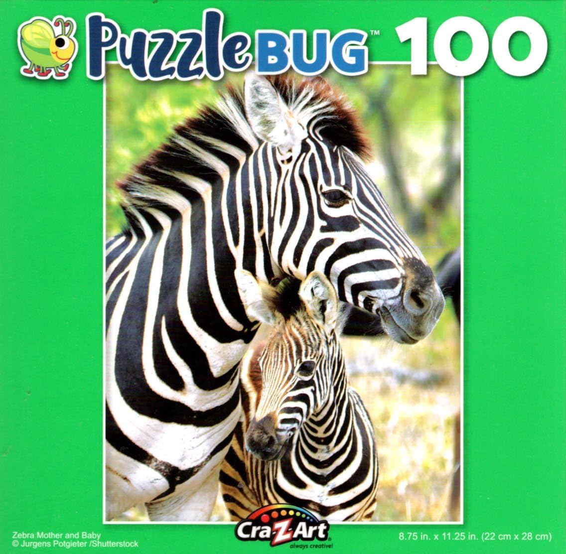 Amazon.com: Zebra Mother and Baby - 100 Pieces Jigsaw Puzzle for Adult ...