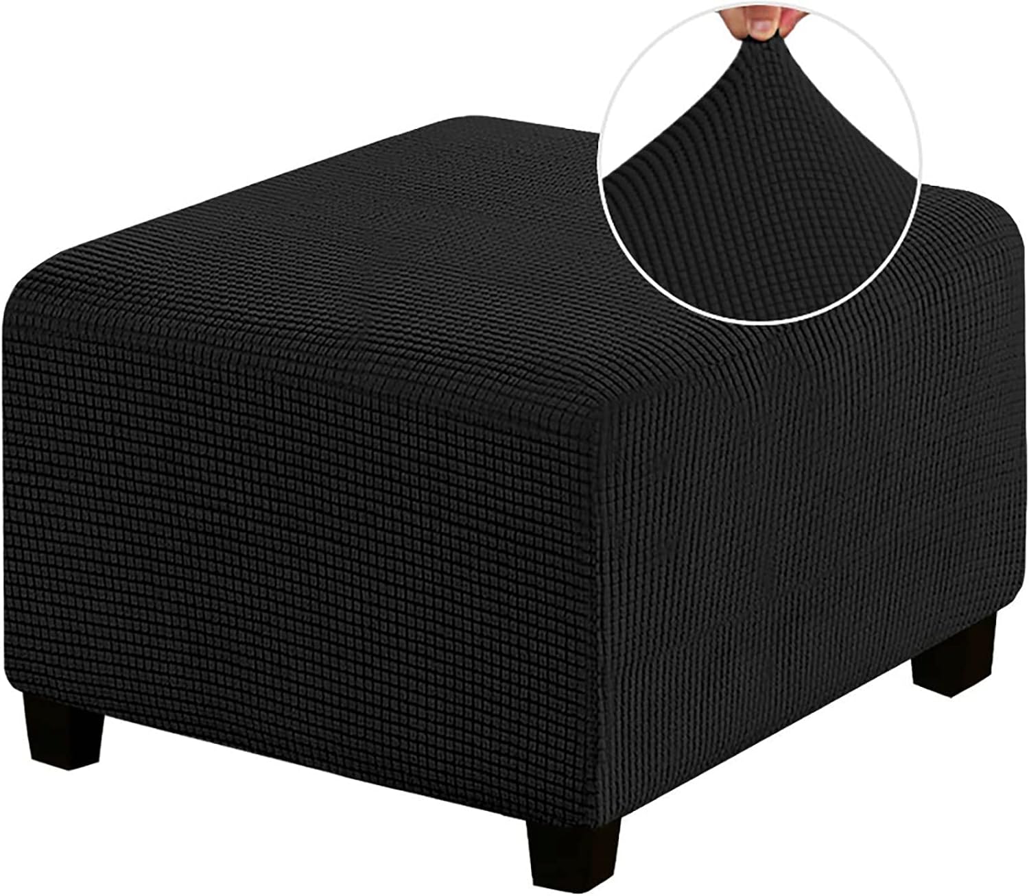 Uavchy Square Ottoman Cover, Stretch Ottoman Cover Washable Super Soft ...