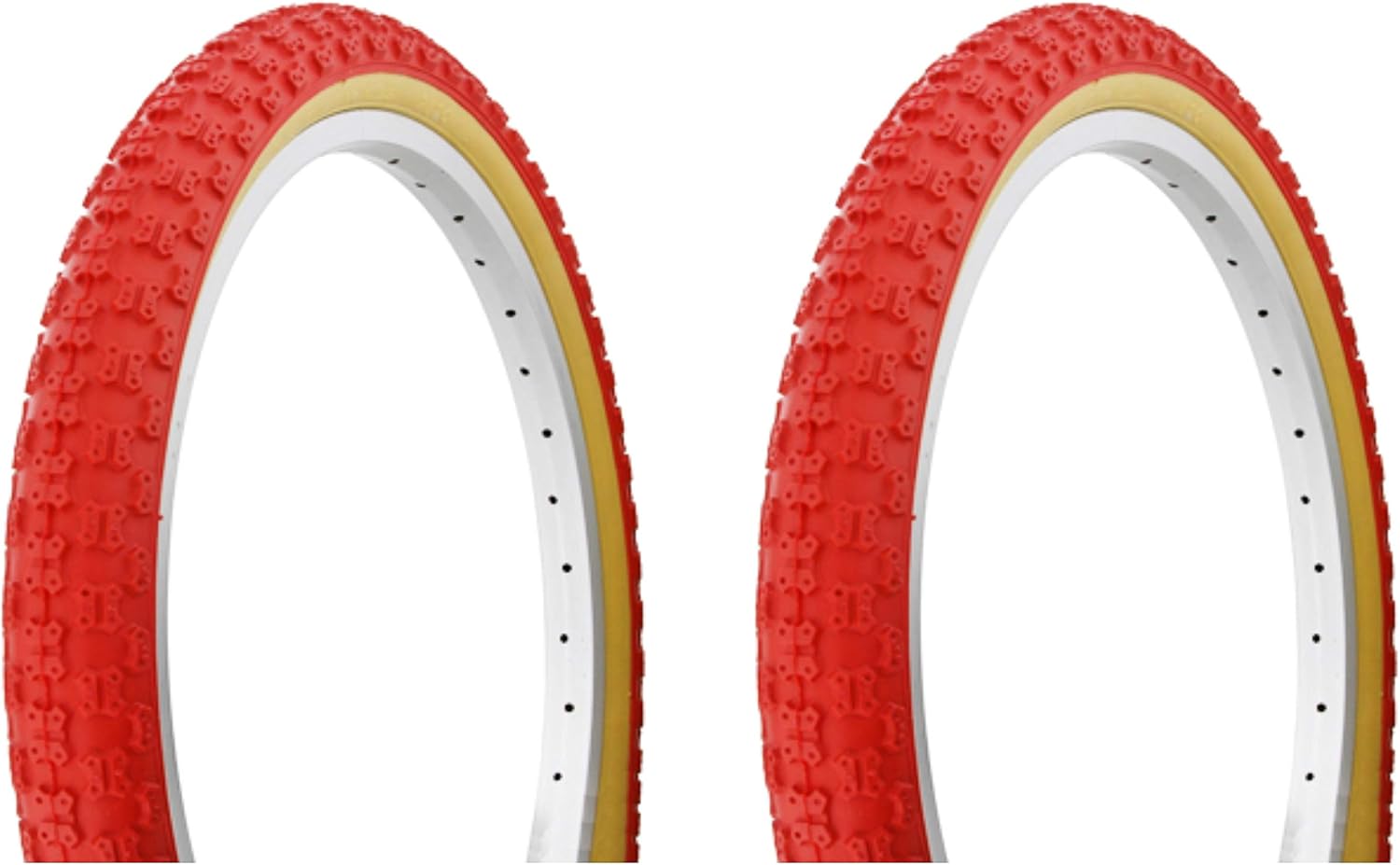 Two Tire Duro 20" x 2.125" Red/Gum Side Wall HF-143G. lowrider Bicycle ...