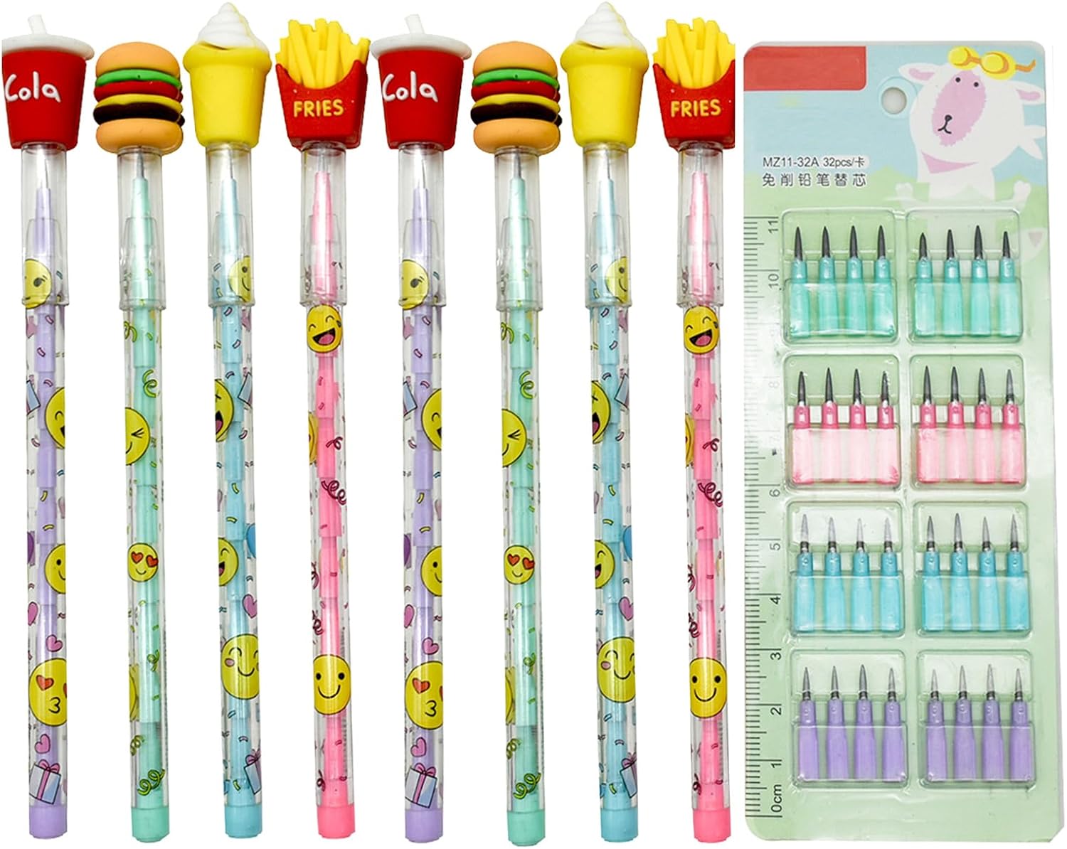 Amazon.com : Lopenle 24 Pcs Food Stacking Pencils Stackable Pencils Non ...