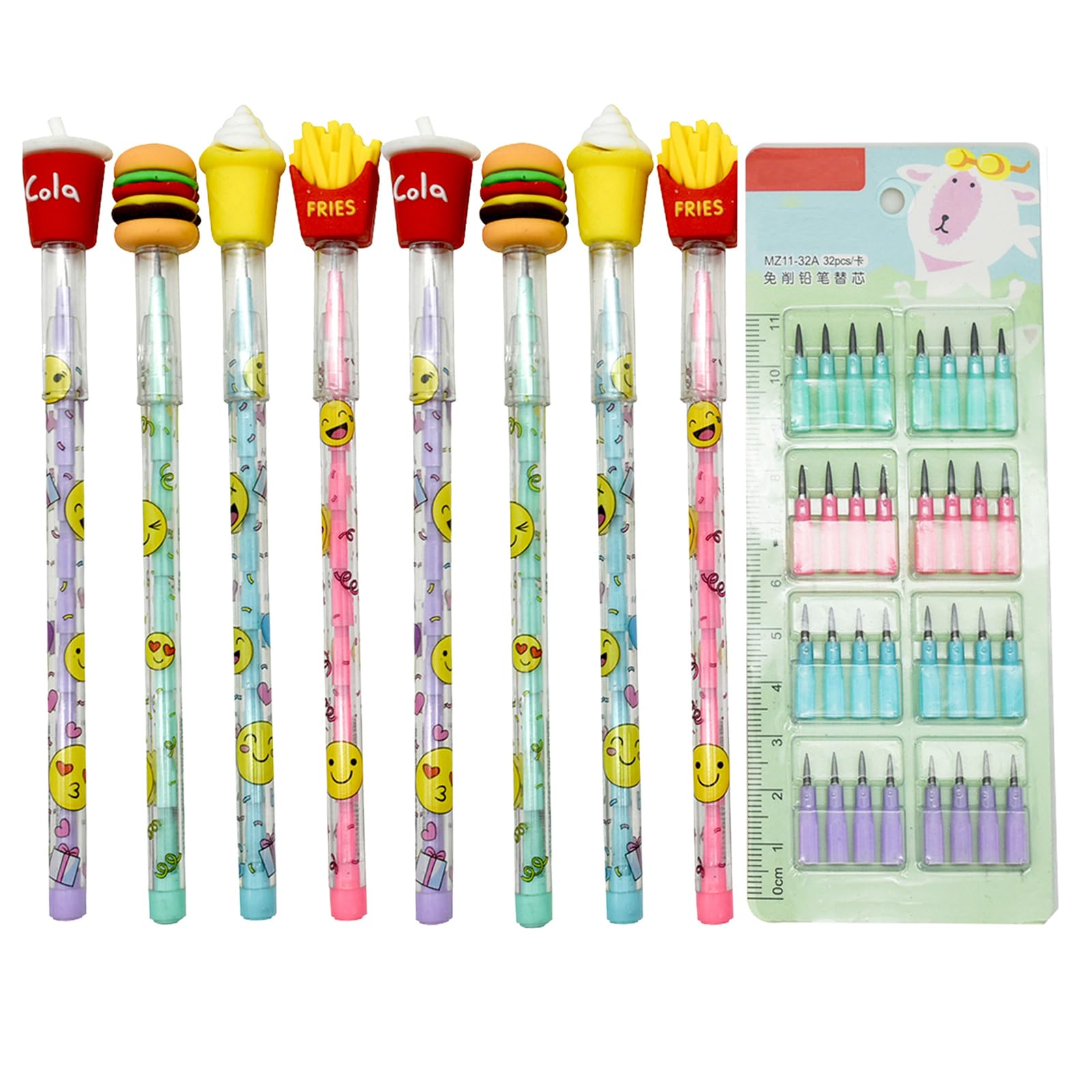 Amazon.com : Lopenle 24 Pcs Food Stacking Pencils Stackable Pencils Non ...