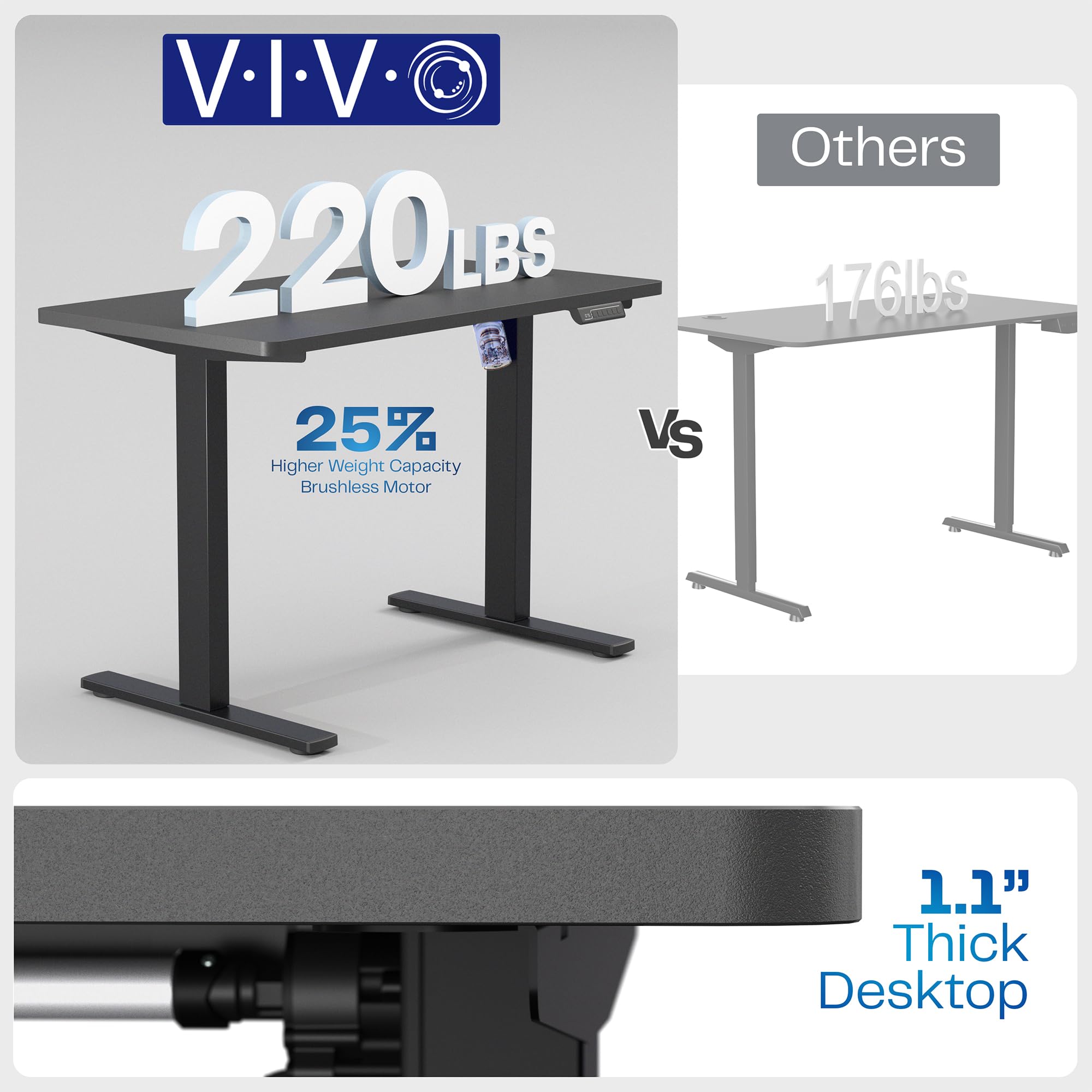 Snapklik.com : Electric 43 X 24 In Standing Desk, Memory Height ...