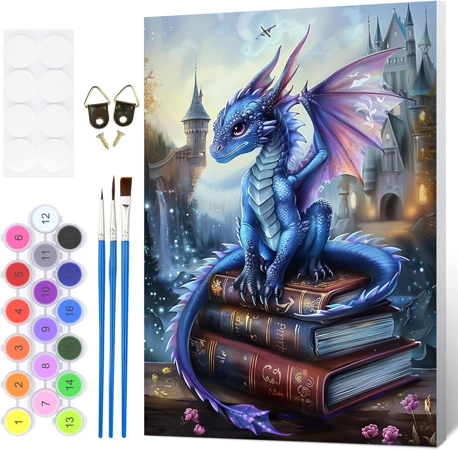 Amazon.com: HEIBAGO Framed Paint by Numbers Kit Dragon for Adults ...