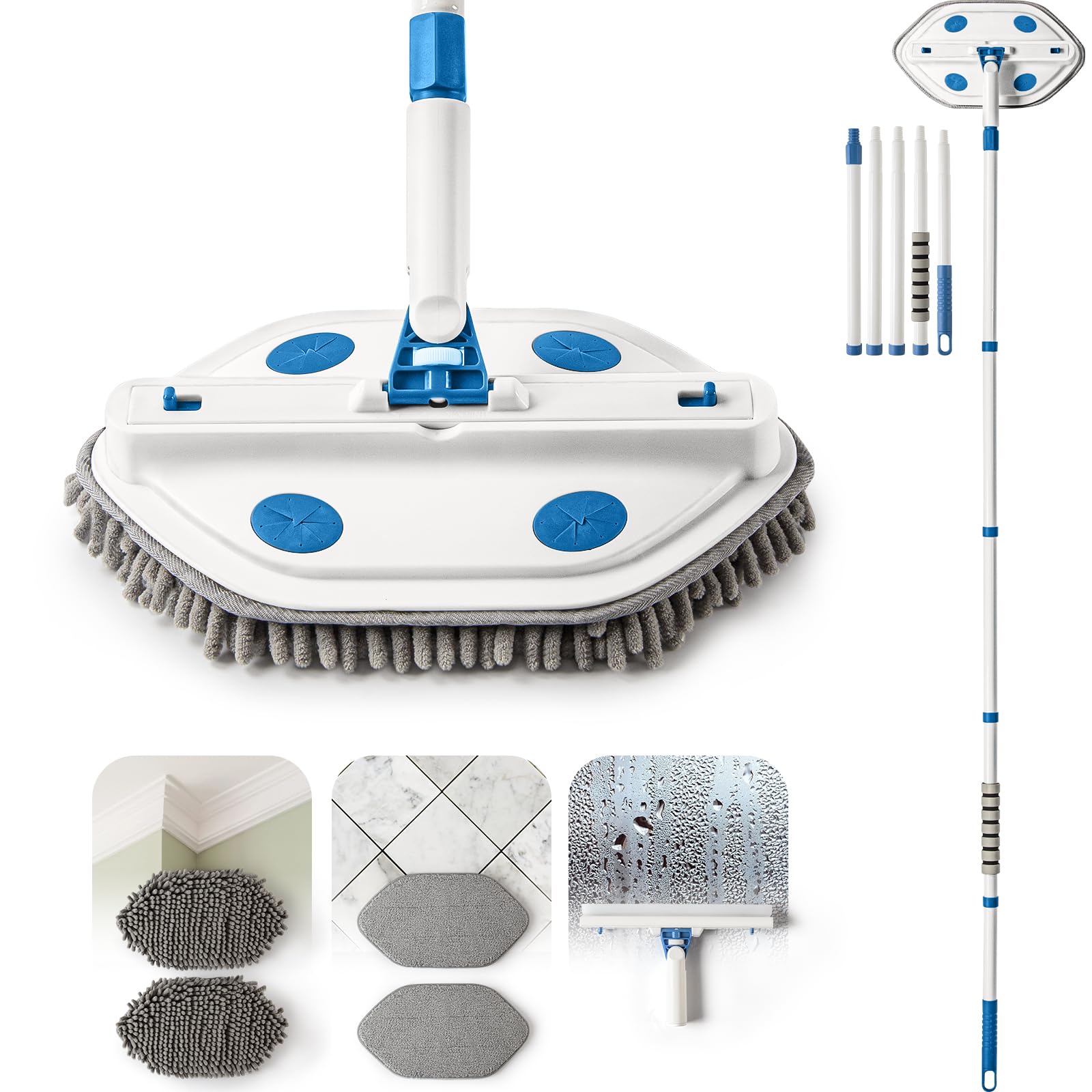 Amazon.com: Wall Cleaner Mop with Long Handle 80 Inches,Wall Scrubber ...