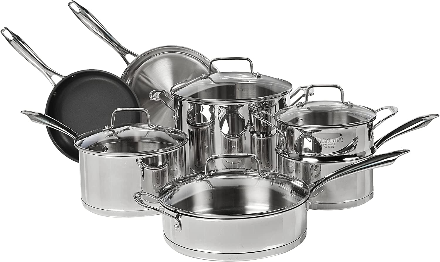 Amazon.com: Cuisinart 12 Piece Cookware Set, MultiClad Pro Triple Ply ...