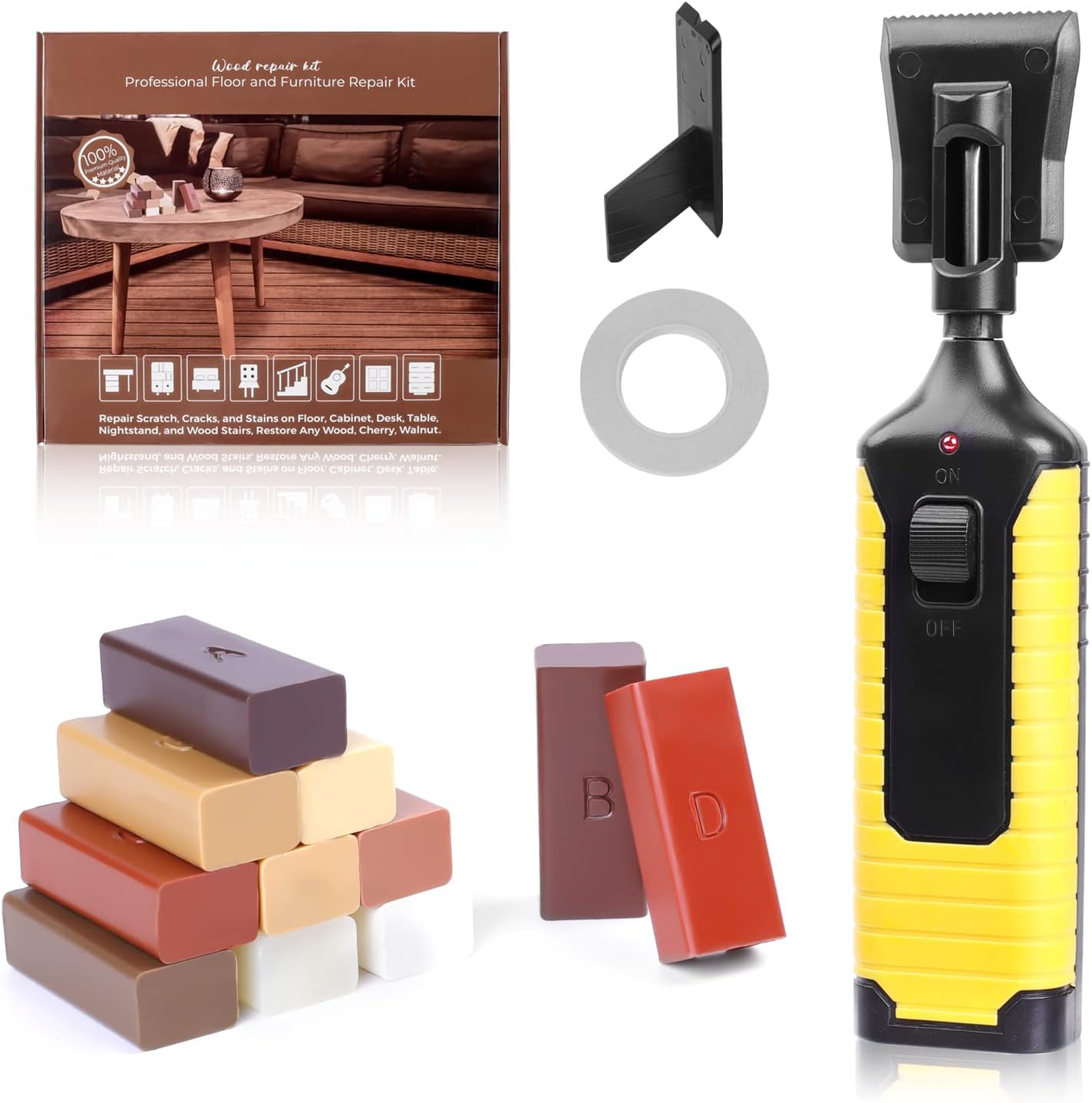 Amazon.com: Hardwood Floor Repair Kit, 19 Pcs Wood Touch Up Wax with ...