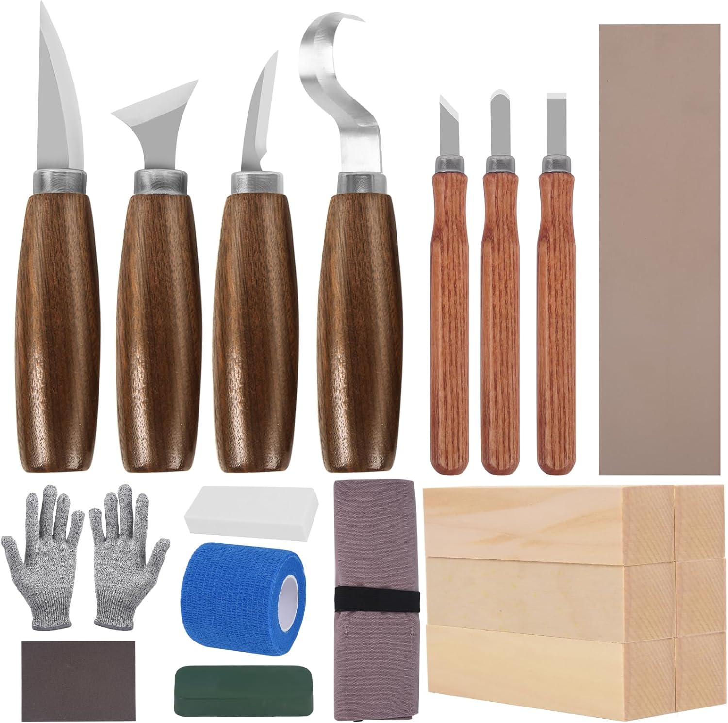Wood Carving Tools, 26 PCS Wood Whittling kit for Beginners, Wood ...