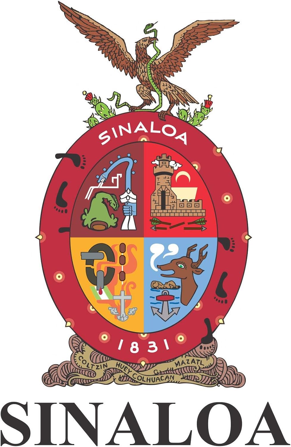 Amazon.com: Set (2 PCS) Sinaloa Mexico. Coat of Arms Decals Stickers ...