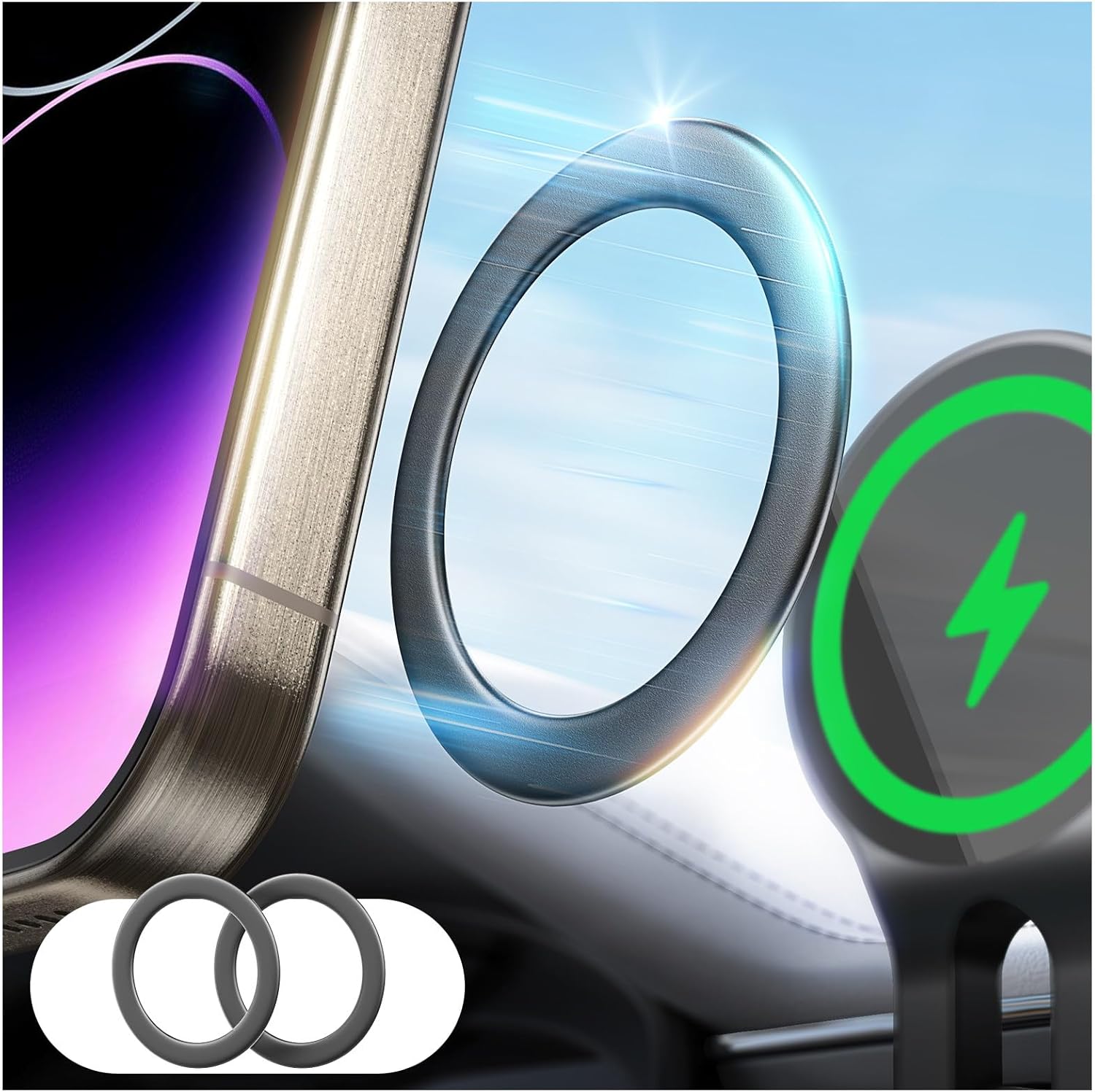 Amazon.com: LISEN for MagSafe Sticker,Upgraded Magnetic Ring for Phone ...