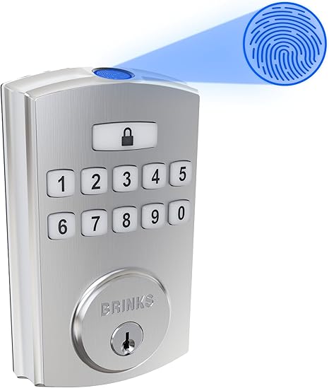 BRINKS Security Door Locks, High-Security Keyless Entry, Smart Electronic Door Lock with ...