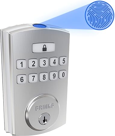 Brinks Fingerprint Door Lock, Keyless Entry Biometric Lock, Electronic ...