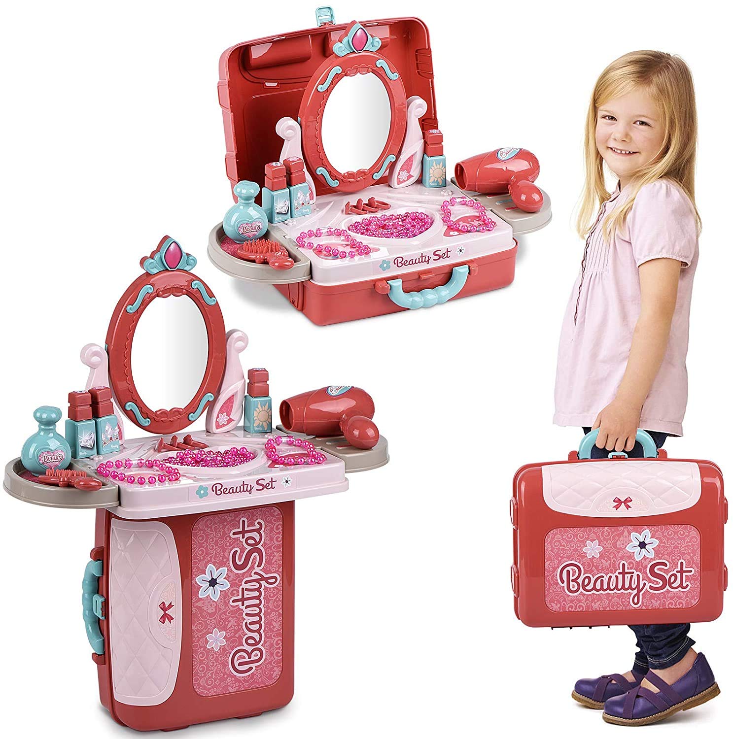 Khilona House Make Up Dressing Table Glamour & Beauty Set with Mirror ...