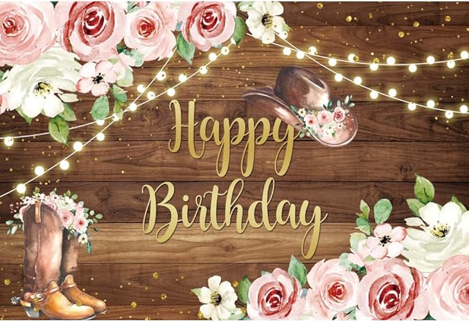 Amazon.com : CRTPOD 6x4ft Rustic Birthday Backdrop for Photoshoot ...