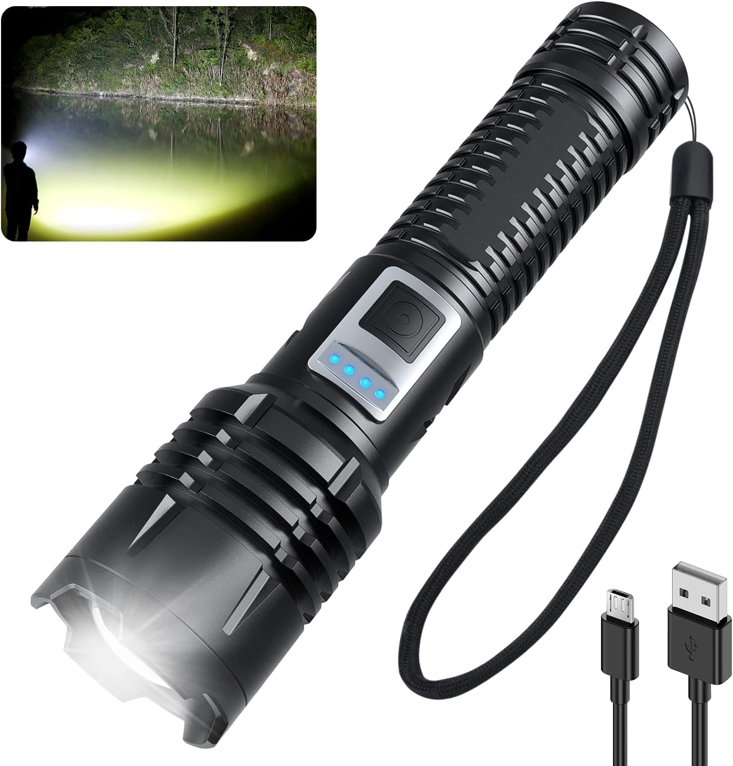 TVMXQ-PRO Rechargeable Flashlights 10000 High Lumens, Led Bright ...