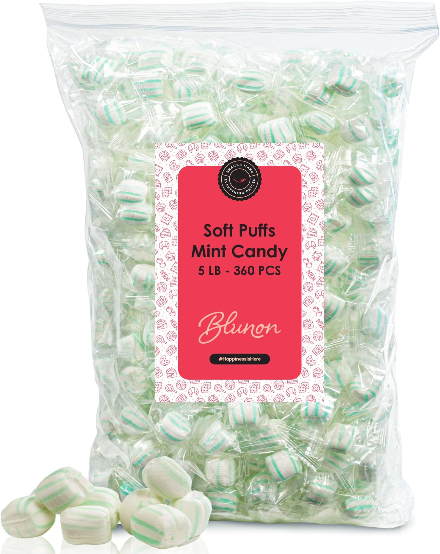 Amazon.com : Soft Mint Puffs Candy After Dinner Mints - 4 Pound Bulk ...