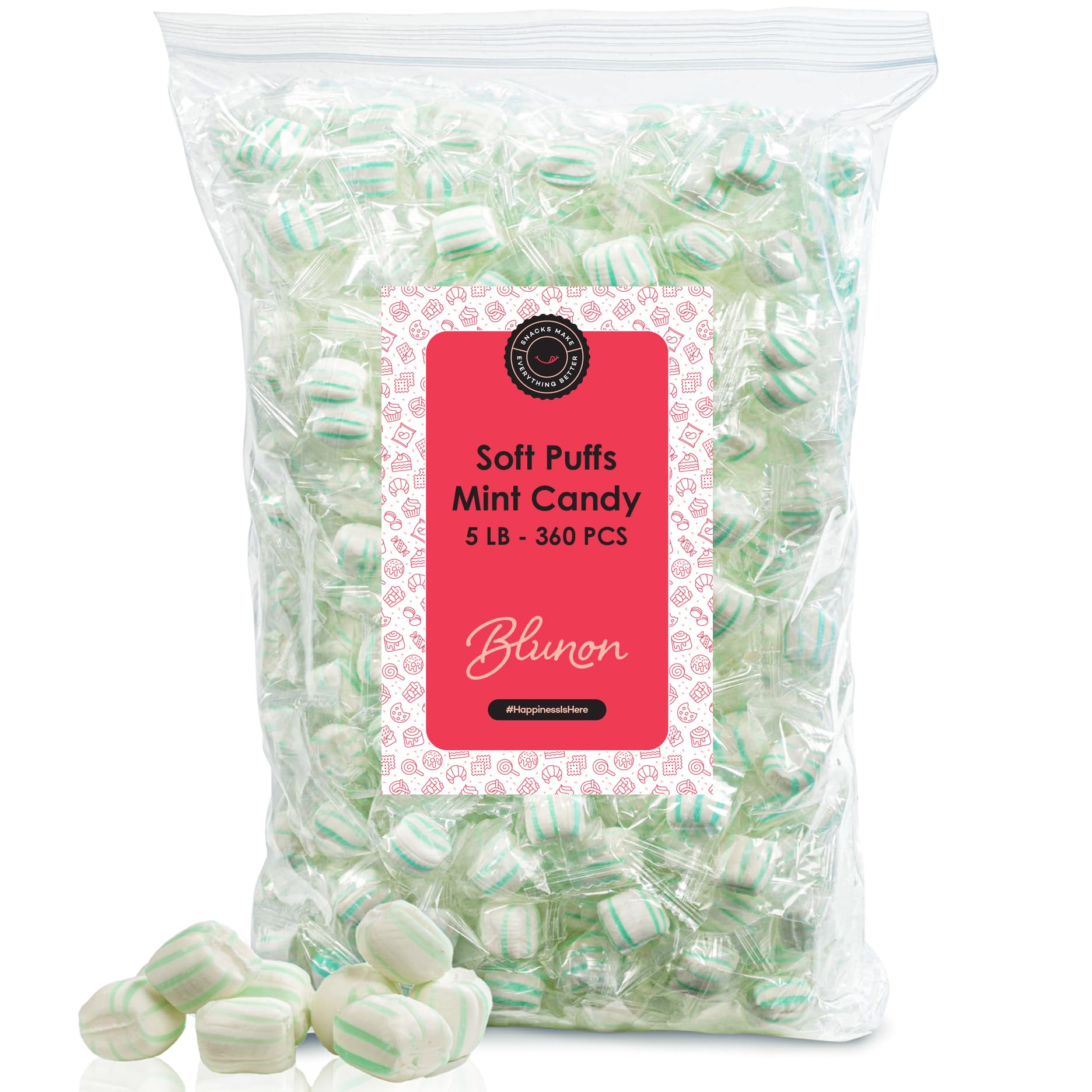 Snapklik.com : Soft Mint Puffs Candy After Dinner Mints - 4 Pound Bulk ...
