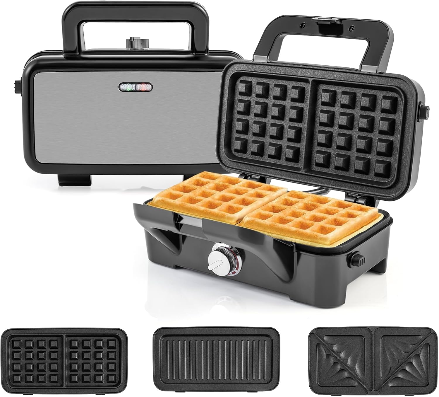 GiantexUK 3-in-1 Sandwich Toaster, 1200W Toastie Maker with 5-level ...