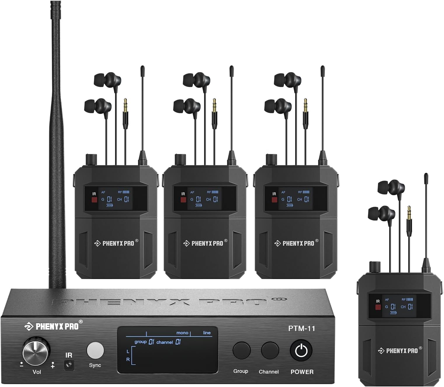 Amazon.com: Phenyx Pro Wireless in Ear Monitor System, True Stereo UHF ...