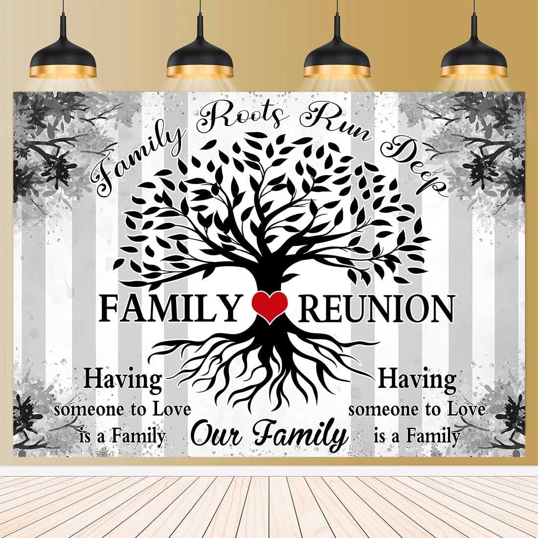 Amazon.com : Family Reunion Backdrop for Family Reunion Decorations ...