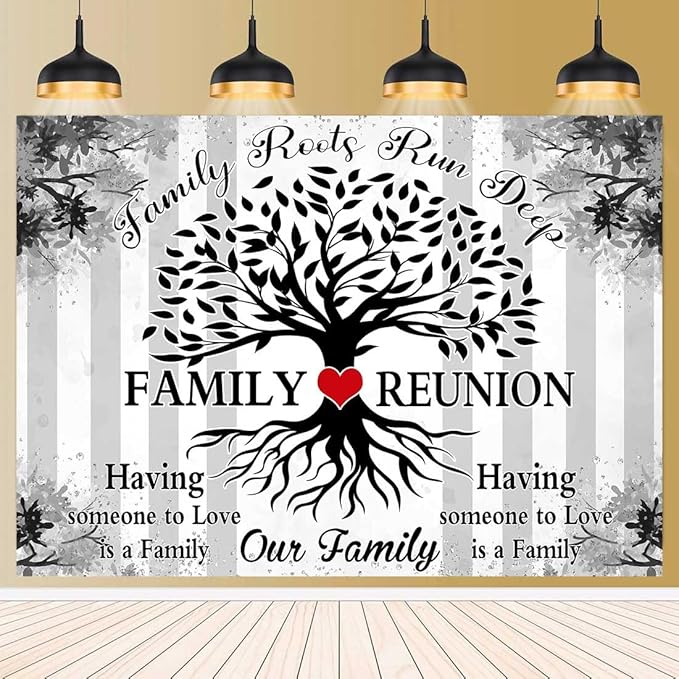 Amazon.com : Family Reunion Backdrop for Family Reunion Decorations ...