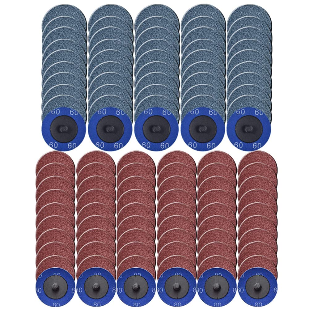 2 inch 110 Pcs Zirconia/AO P60/80 Quick Change Grinding Discs, with ...