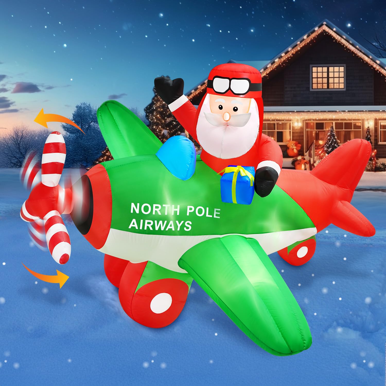 Amazon.com: 7x6.5FT Christmas Inflatables Decorations Santa Claus on ...