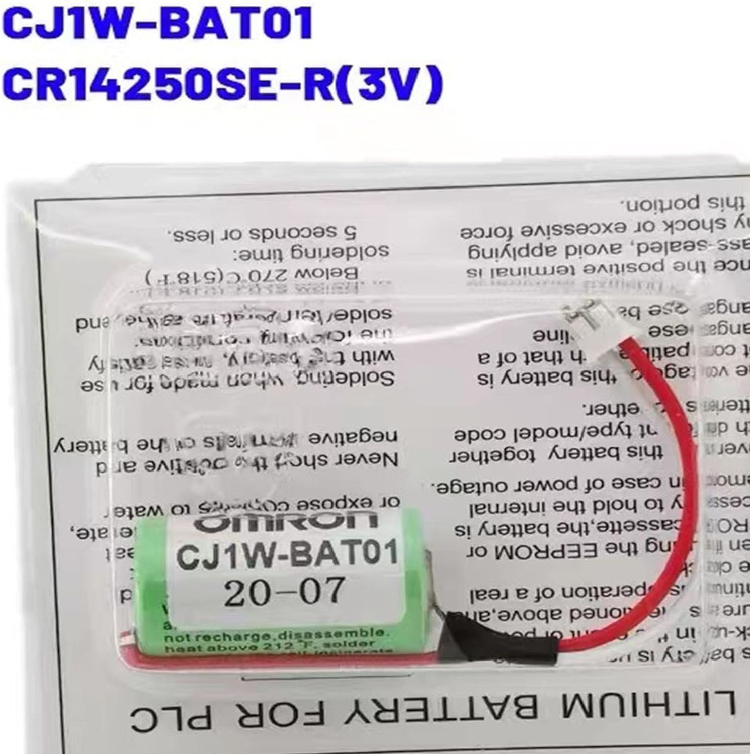 WELLVEUS100 PackCJ1W-BAT01 3V 1000mAh Battery for CJ1M CJ1G CJ2M CJ2G ...