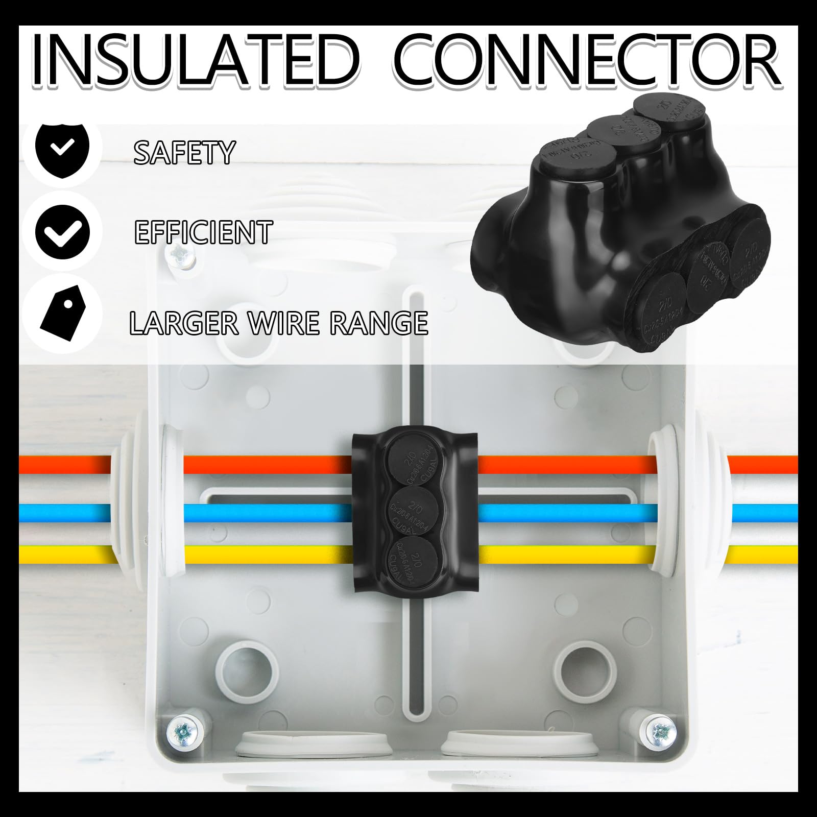 Snapklik.com : Copkim 5 Pack Black Multi Cable Connector Insulated ...