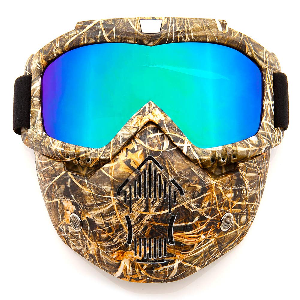 Snapklik.com : Motorcycle Goggles Paintball Mask, Detachable Face Mask ...