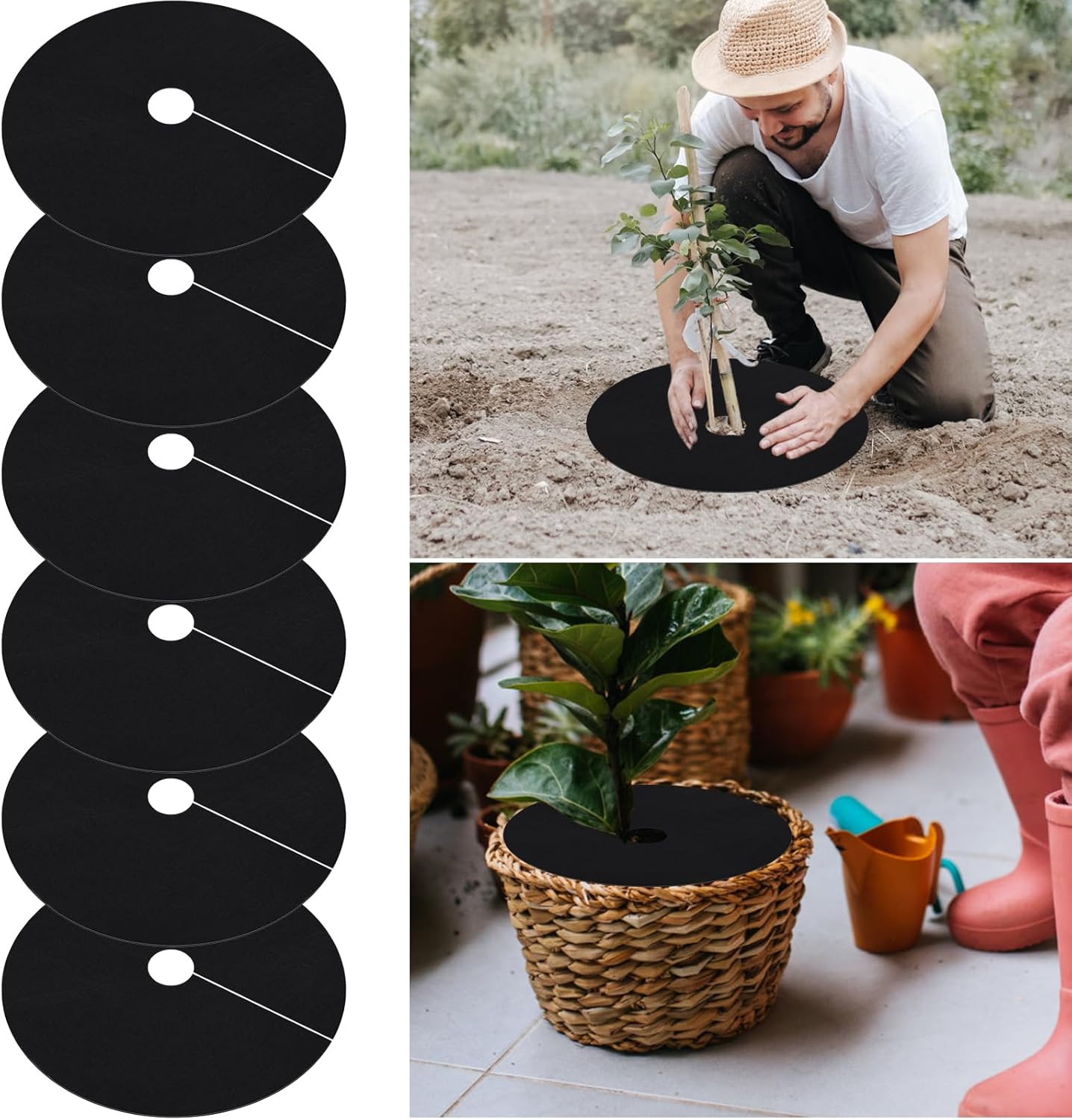 Amazon.com : Gardening Mulch Ring Plant Protector Mat, Reusable Non ...