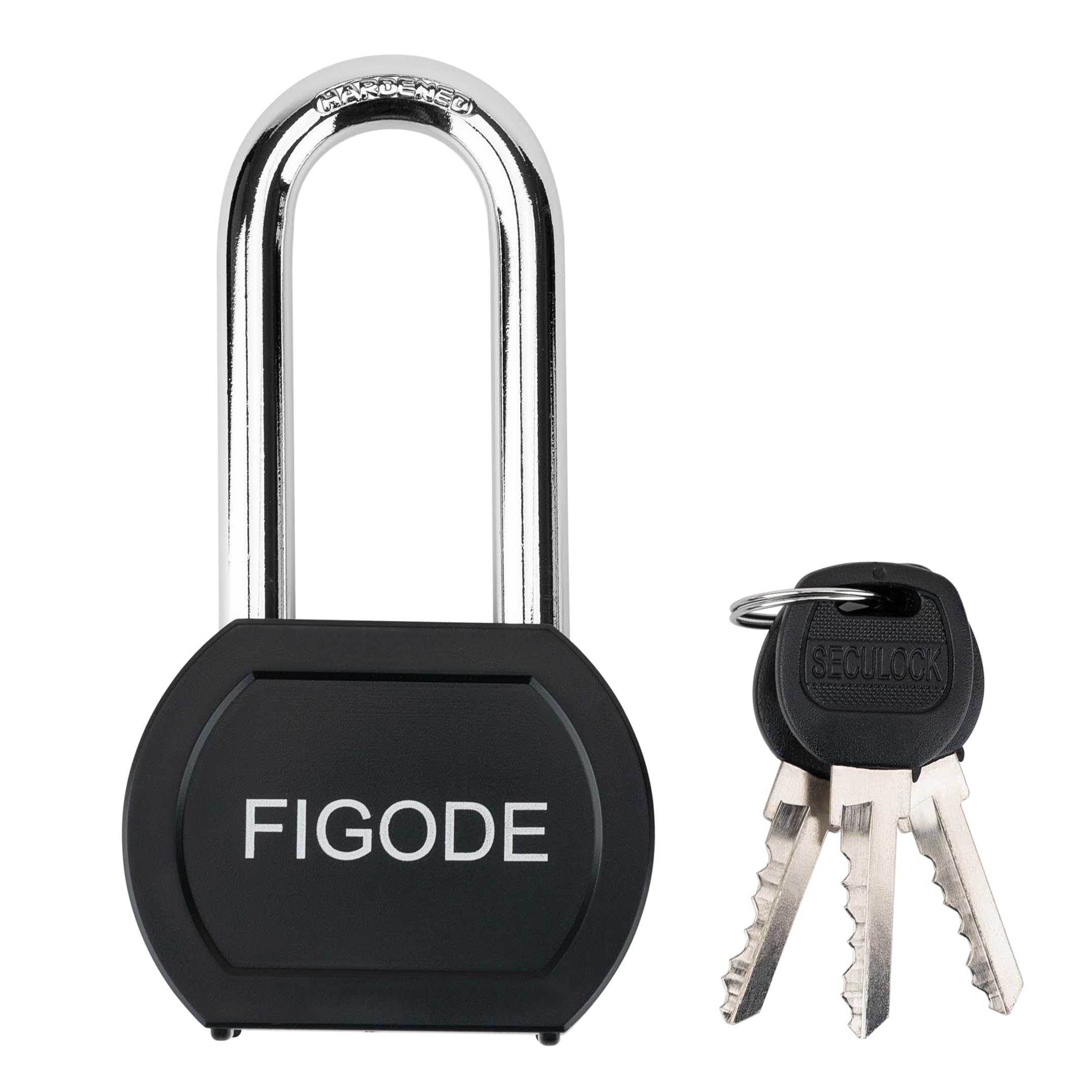 Snapklik.com : FIGODE Black Covered Solid Steel Padlock