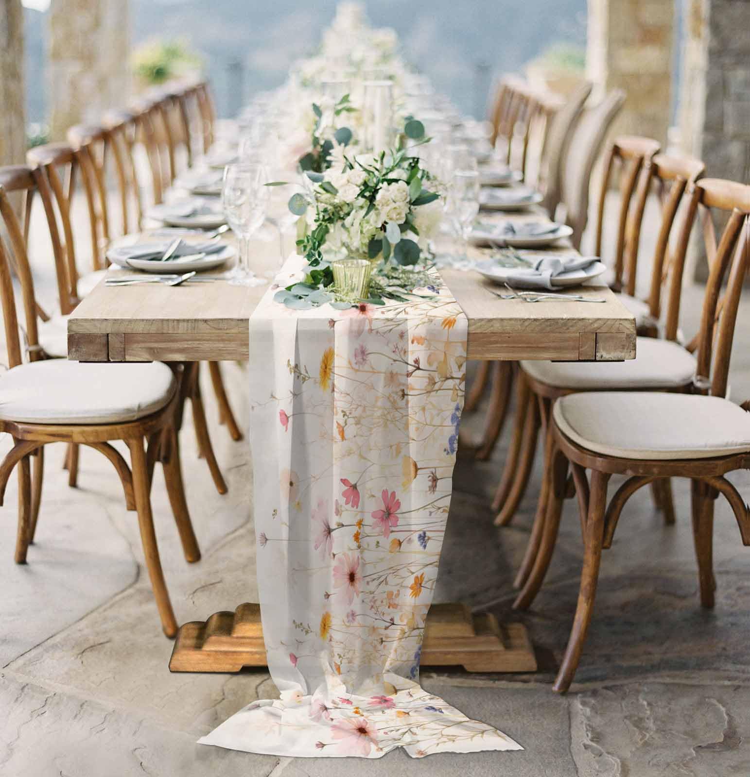 Amazon.com: Double Love Wildflower Wedding Table Runner 120 Inches Long ...