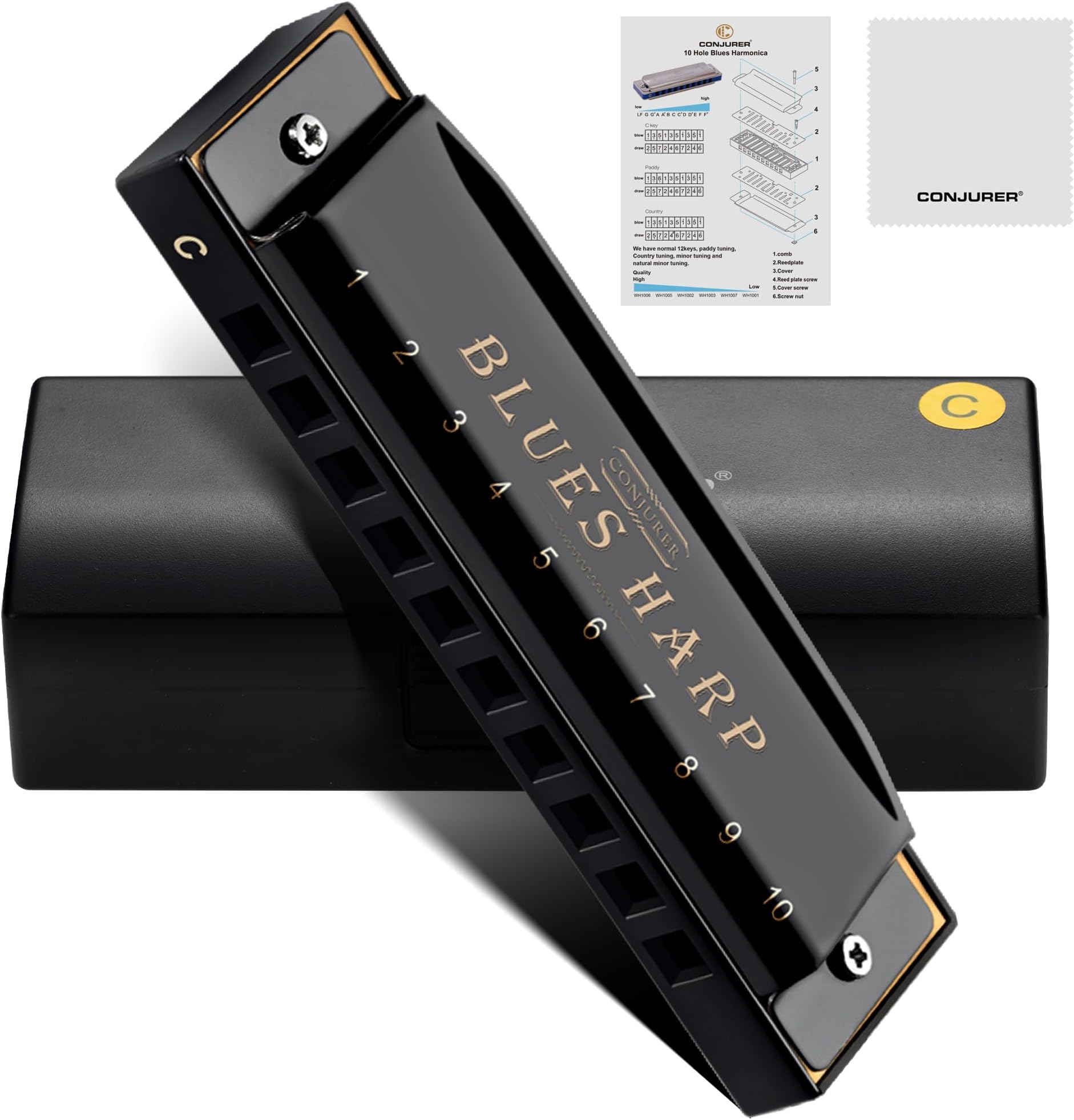 Amazon.com: HOSEYIN 24 Holes Harmonica, Key of C, Premium Diatonic ...