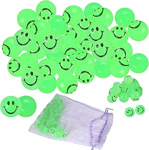 Amazon.com: Baarnse 38Pcs Glow in The Dark Smile Face Bouncy Balls- 1 ...