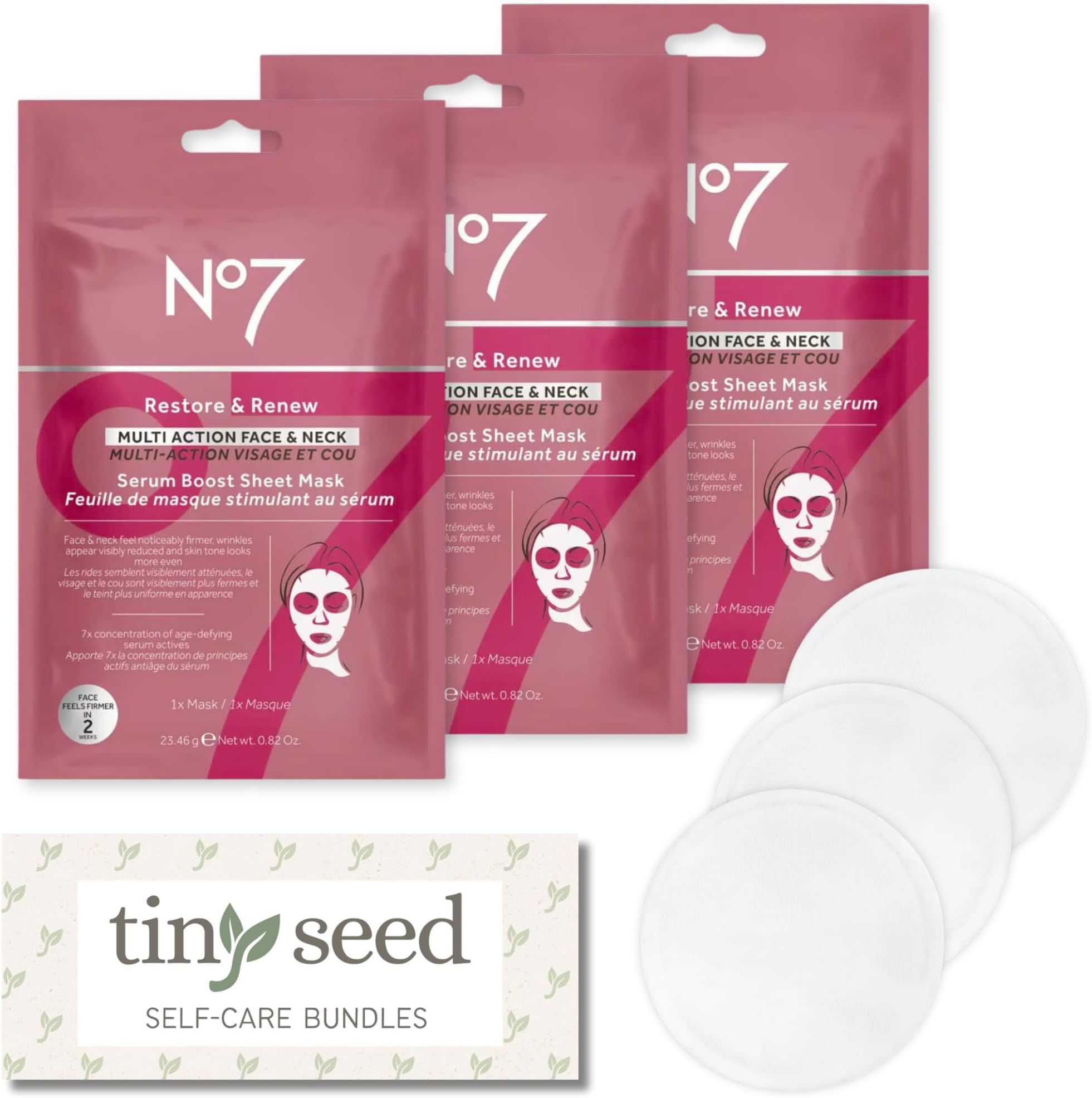 Amazon.com : 3-Pack of No7 Restore and Renew Face and Neck Serum Face ...