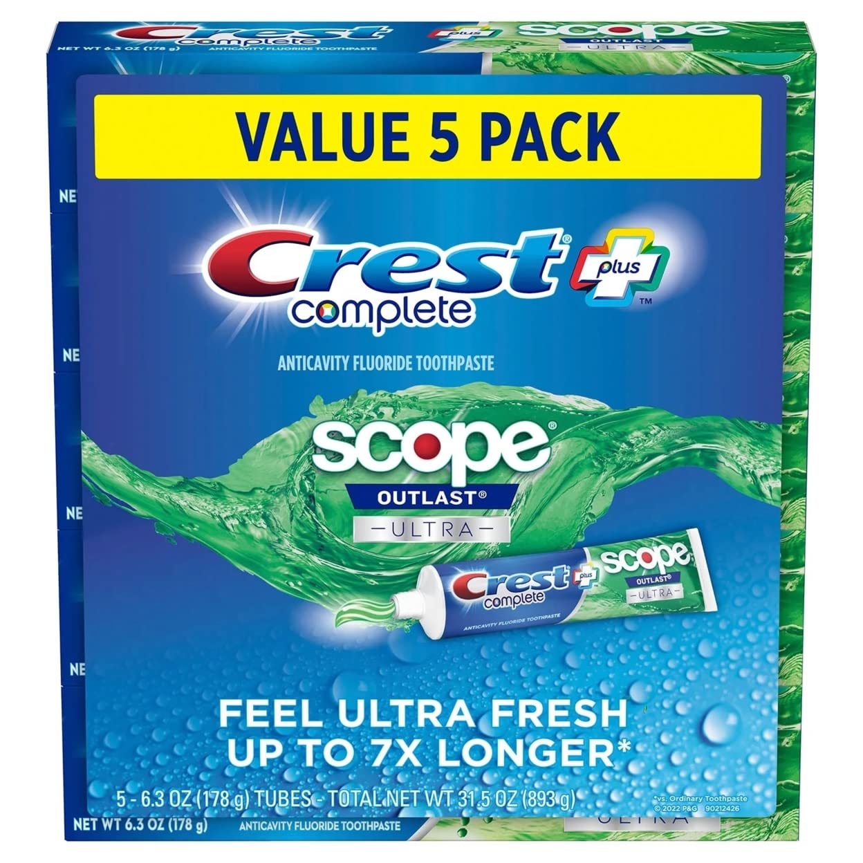Amazon.com : Crest Complete + Scope Outlast Ultra Toothpaste (6.3 oz ...