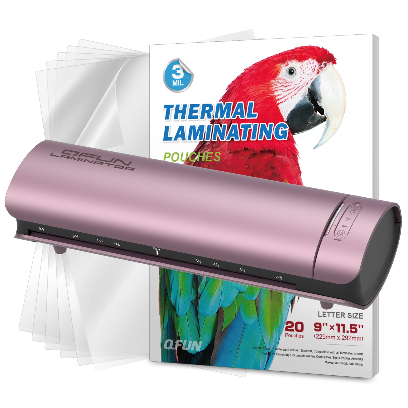 Amazon.com : 13 Inch Lamination Machine Pink and 20 Pack 9 x 11.5 ...