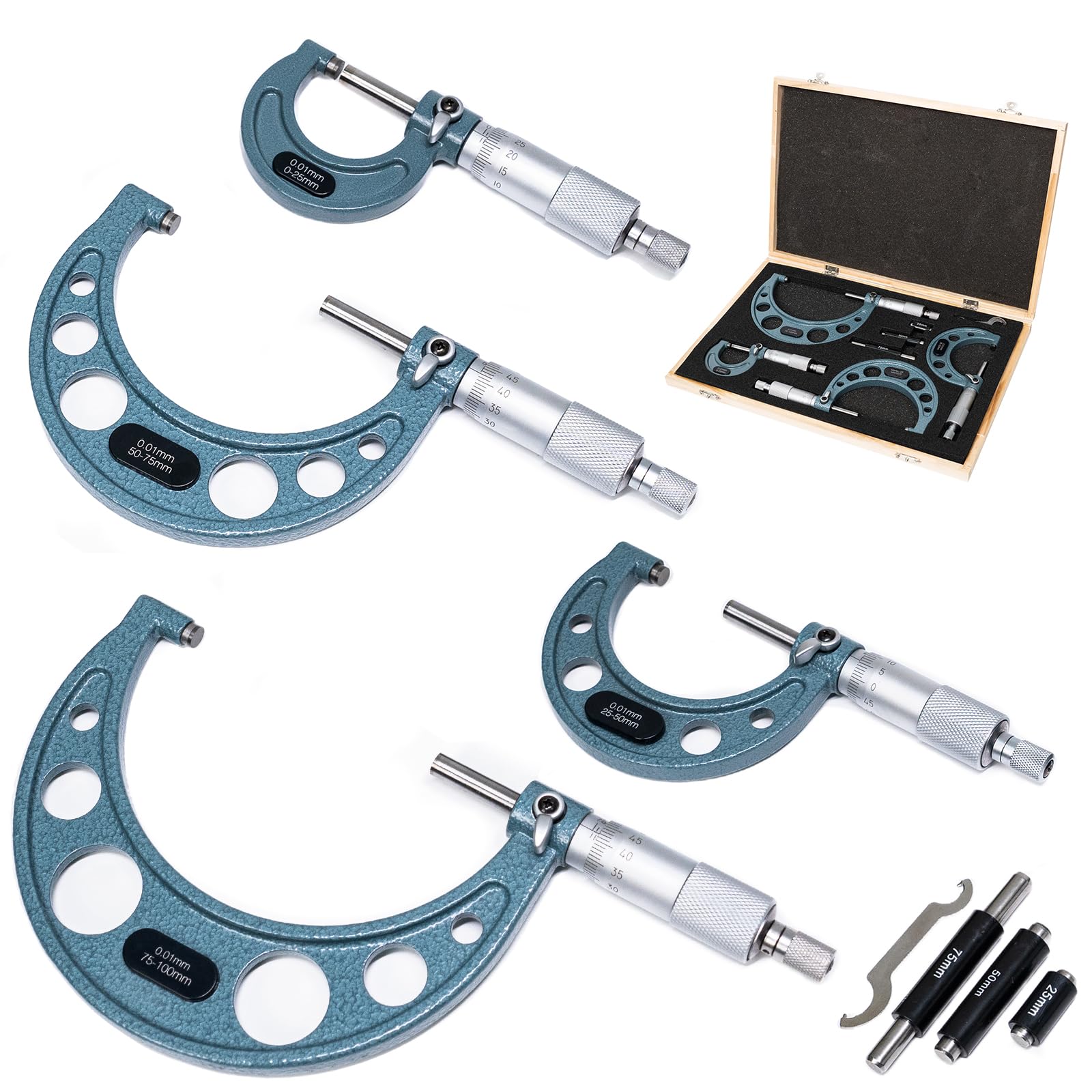 Micrometers & Accessories Premium Outside Micrometer Machinist Tool ...