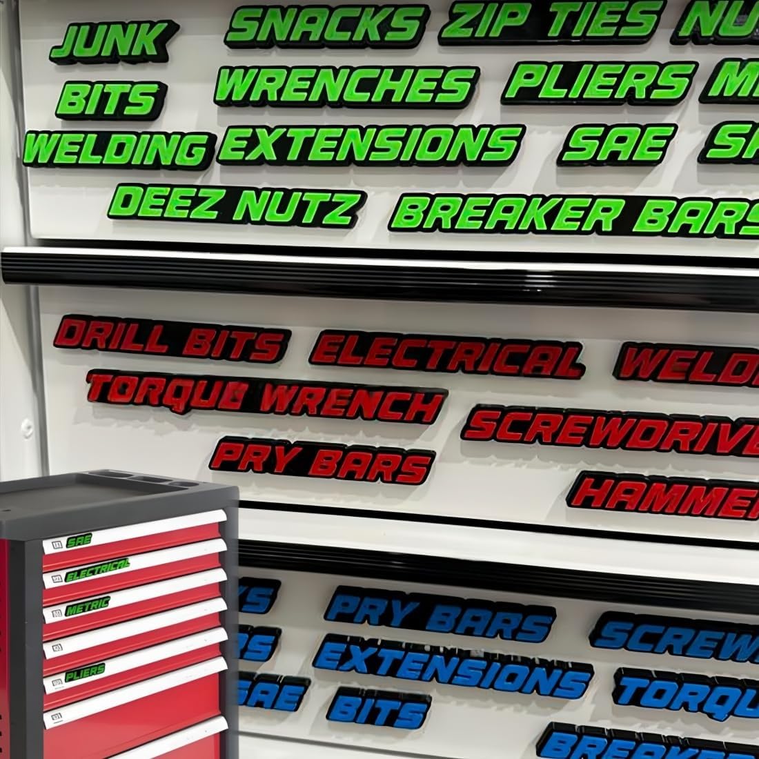 Amazon.com : Magnetic Toolbox Drawer Tags - 22PCS 3D Reusable Labels ...