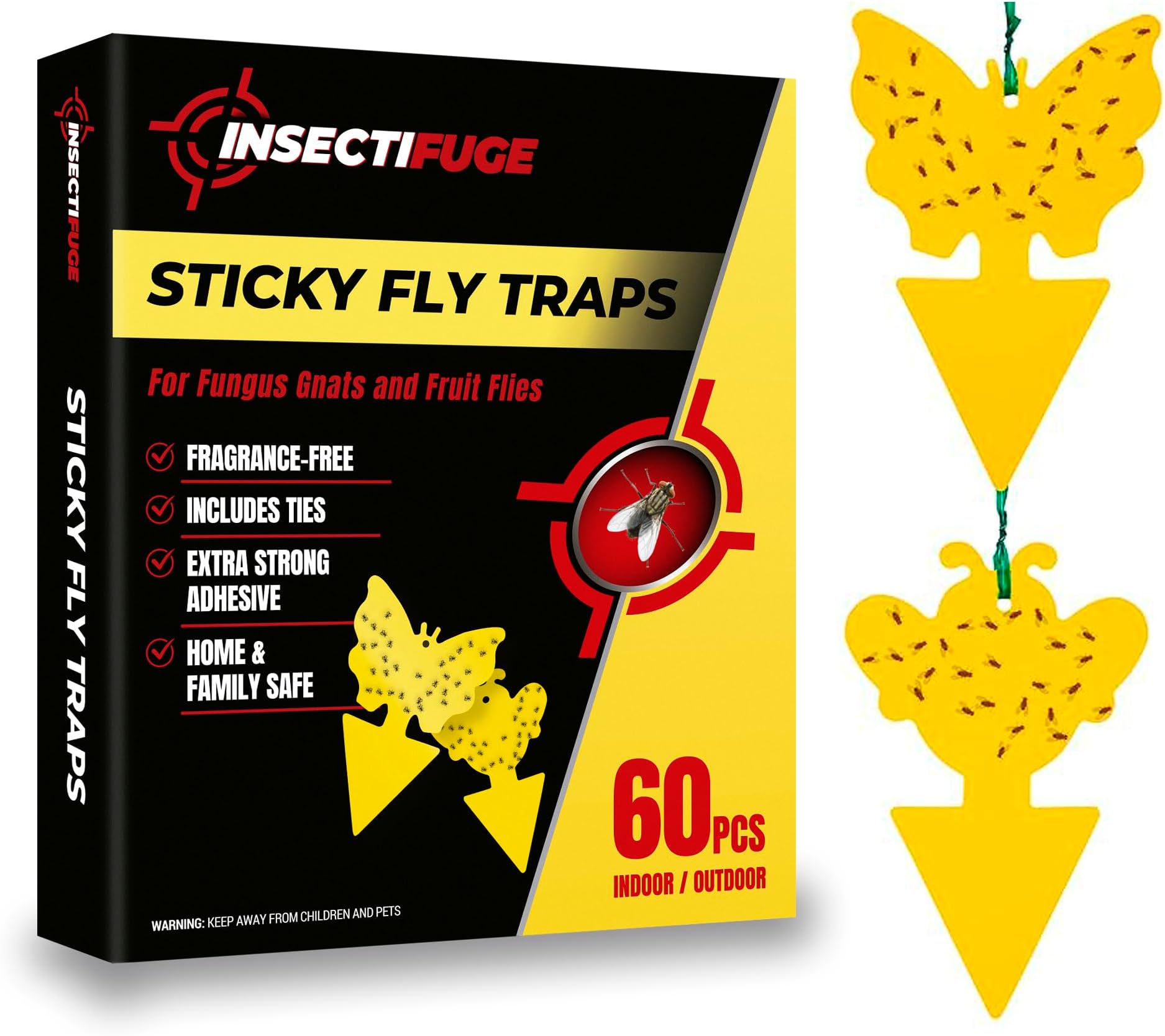 Amazon.com : Fruit Fly Trap with Bait,Fly Gnat Trap with Yellow Sticky ...