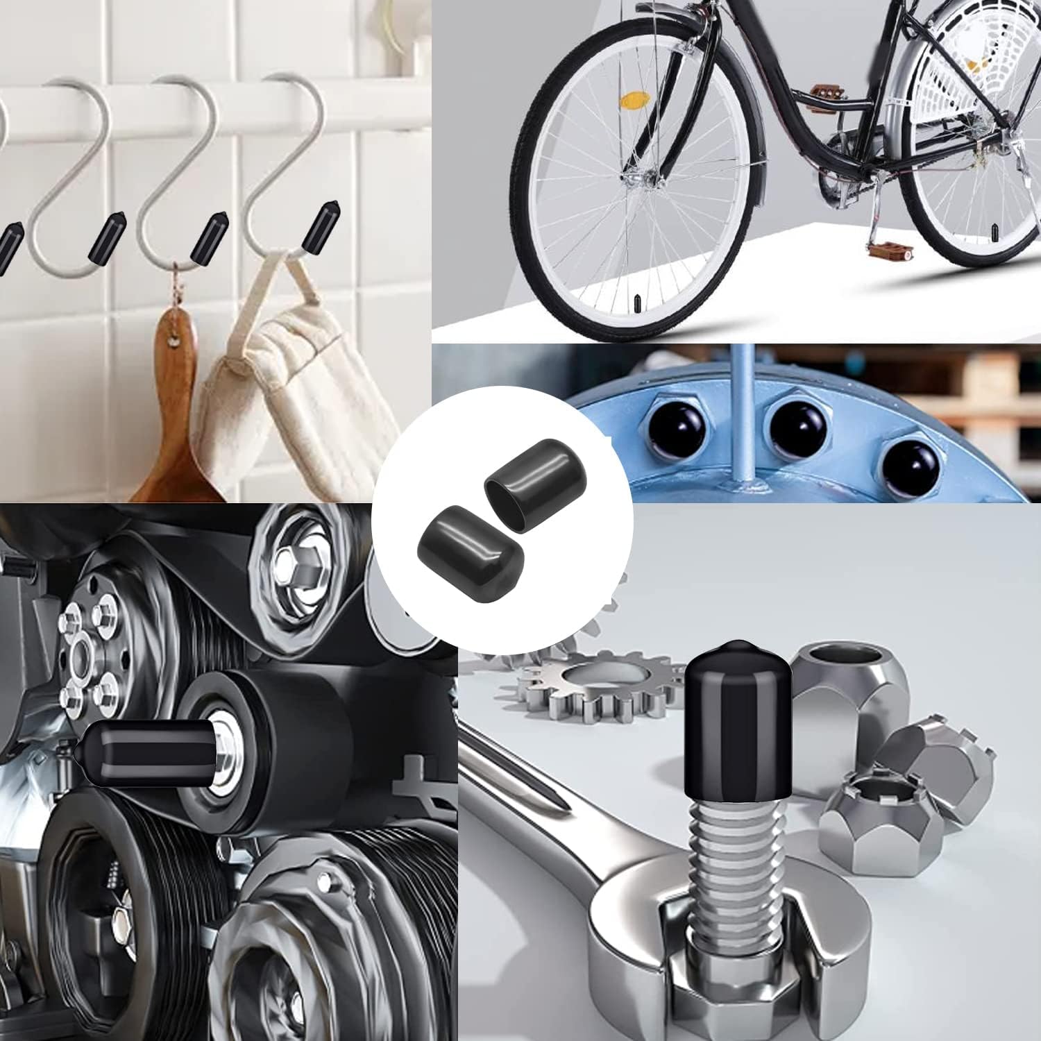 Snapklik.com : Smseace 40pcs Rubber End Caps - 4 Sizes