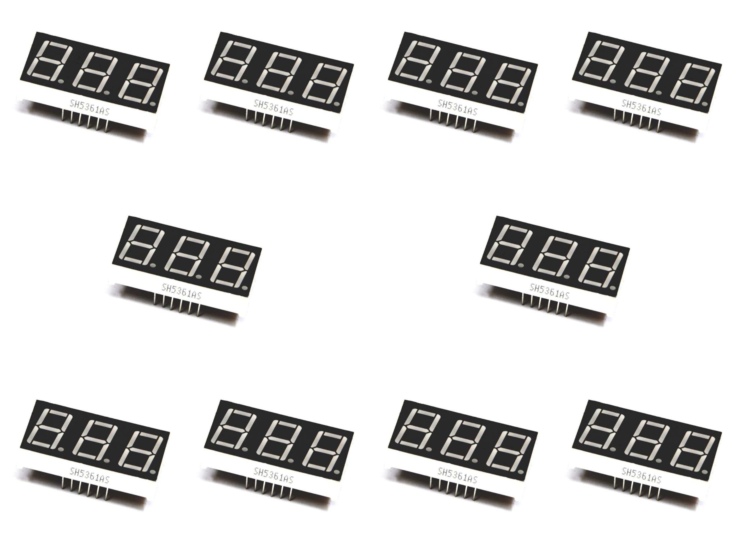 (10 pc) Pro3D Red 0.56inch 3 Digit 7 Segment LED Display Digital Tube ...