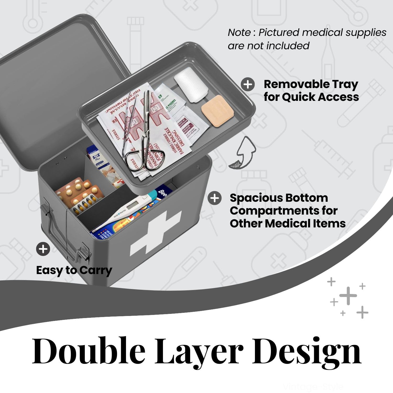 Snapklik.com : Flexzion Medicine Box, Home Pharmacy Box, 33 X 21 X 19 ...