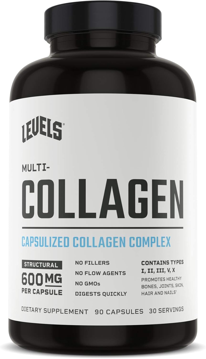 Amazon.com: Levels Multi Collagen Complex, Type I, II, III, V, X, 600mg ...