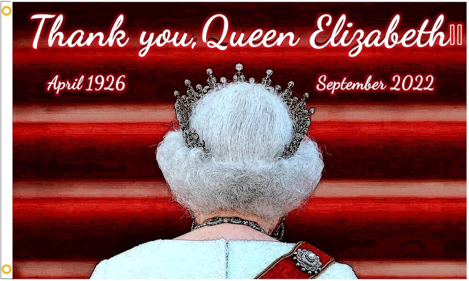 Amazon.com: Hulzogul 3x5ft Thank You Queen Memorial Flag, Commemoration ...