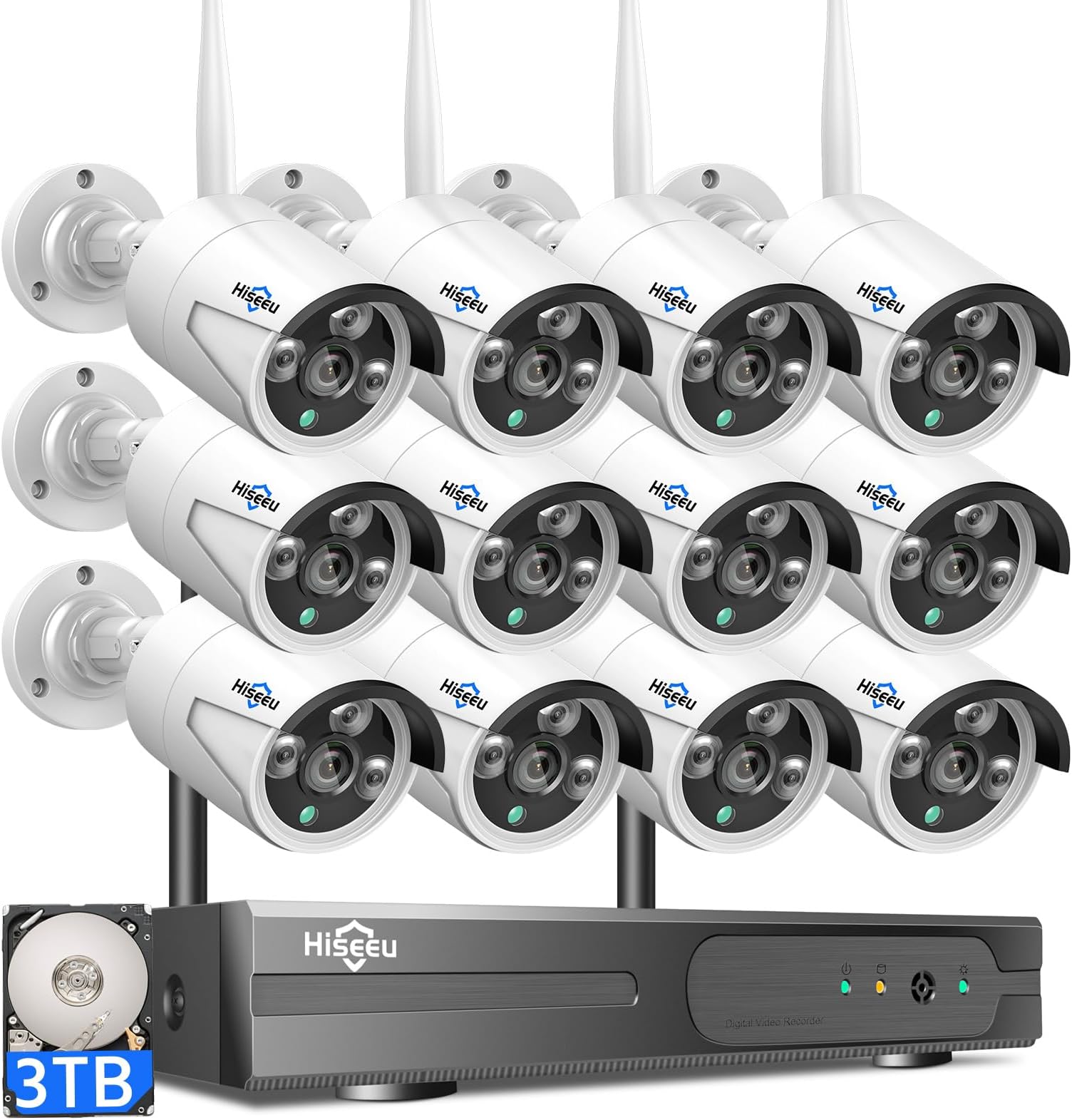 Amazon.com : Hiseeu Wireless Pro WiFi Security Camera System, 16CH 4K ...
